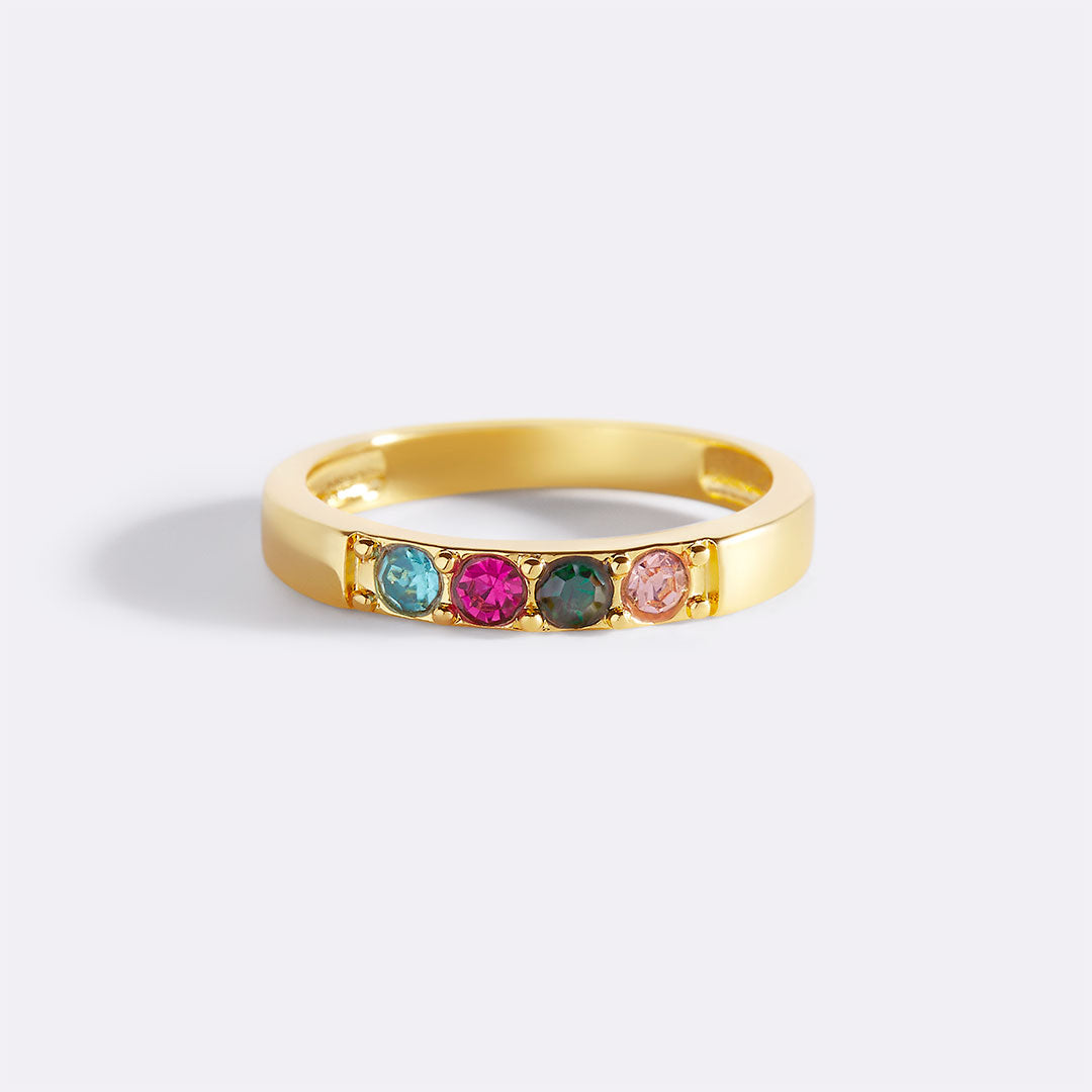 Stackable Birthstones Band Ring – Mint & Lily
