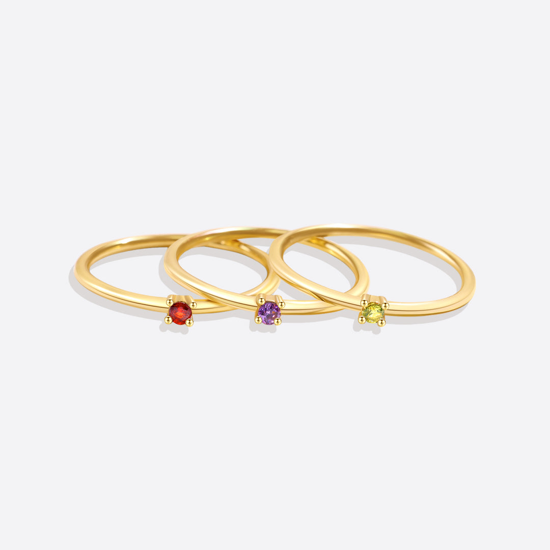 Super Dainty Birthstone Stacking Ring – Mint & Lily