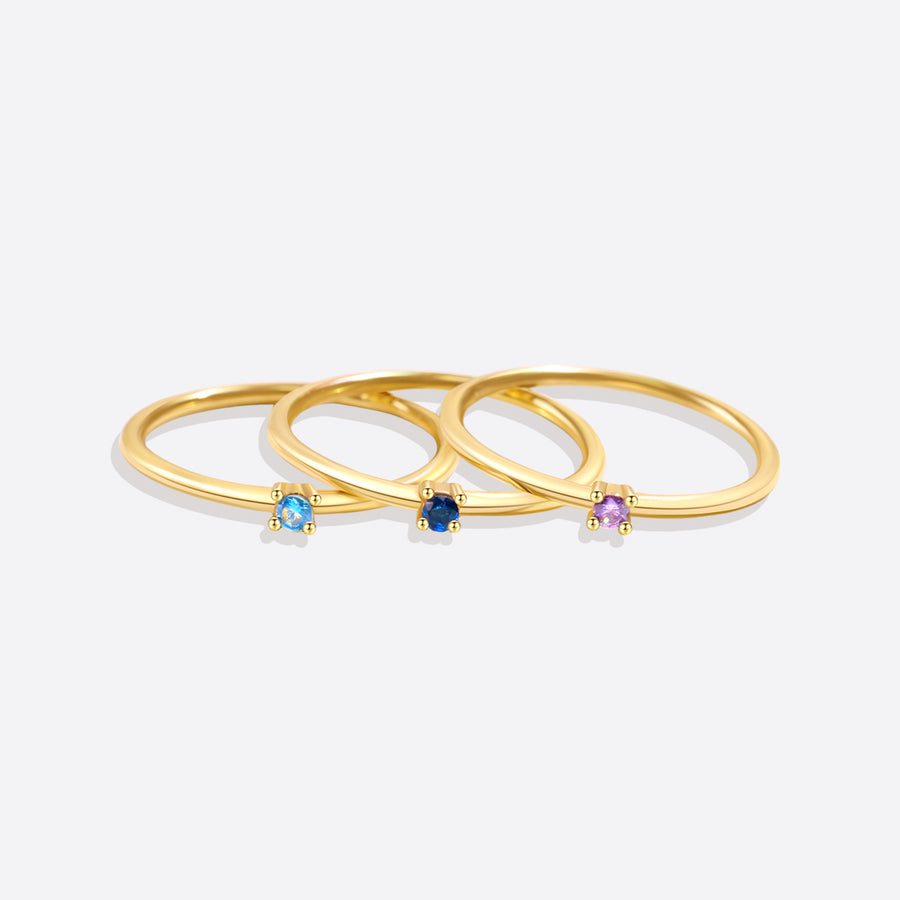 Super Dainty Birthstone Stacking Ring – Mint & Lily