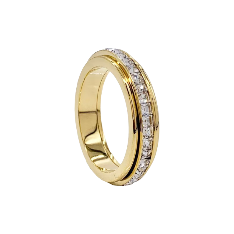 Crystal Statement Spinning Fidget Ring – Mint & Lily