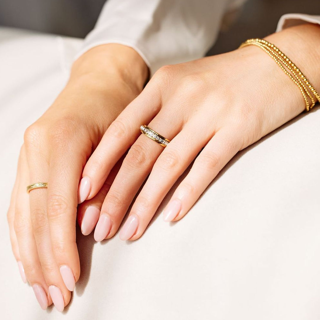 Crystal Statement Spinning Fidget Ring – Mint & Lily