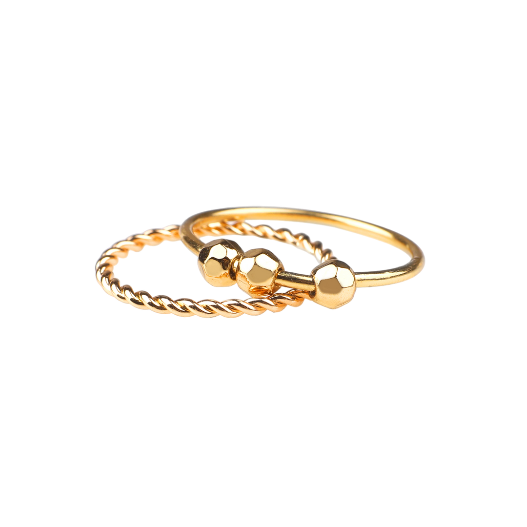 Dainty Stackable Beaded Fidget Ring Set – Mint & Lily