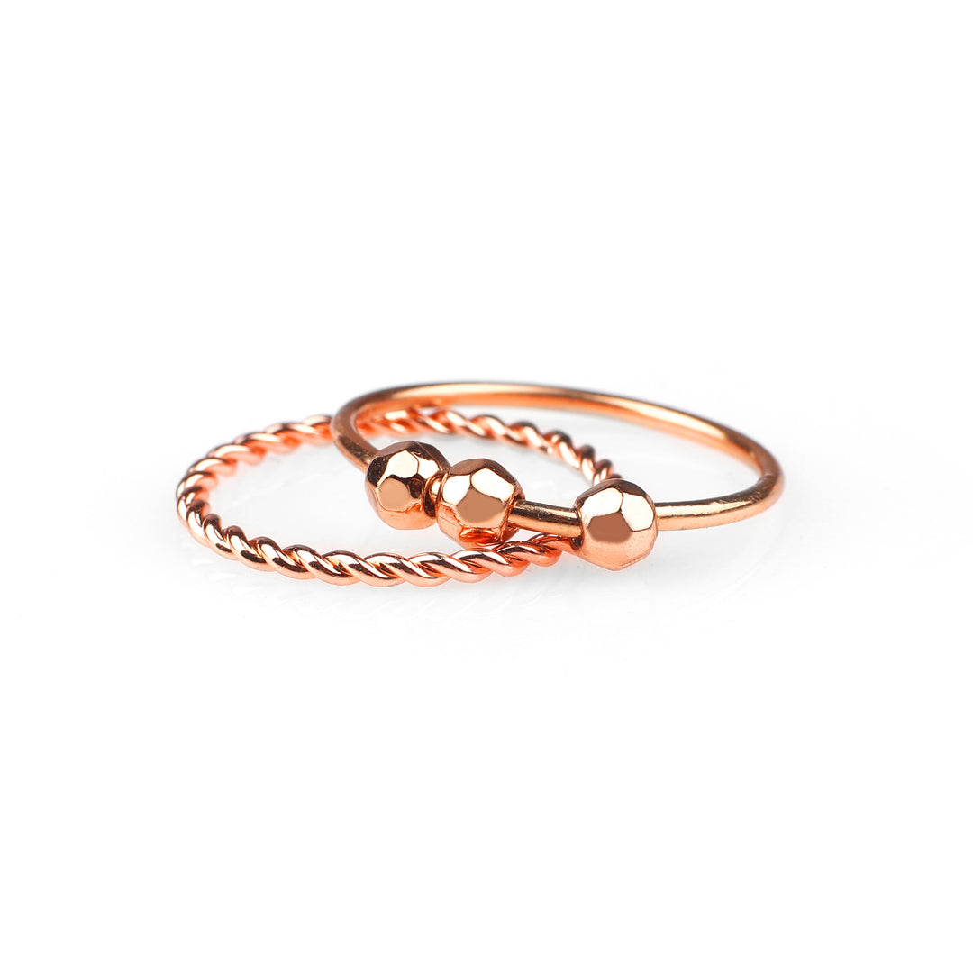 Dainty Stackable Beaded Fidget Ring Set – Mint & Lily