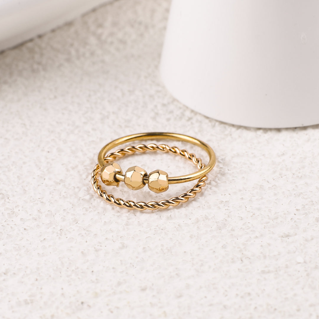 Dainty Stackable Beaded Fidget Ring Set – Mint & Lily