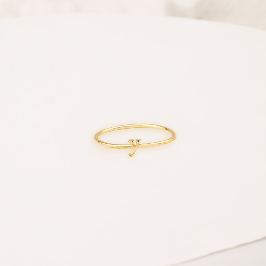 Dainty Stacking Letter Ring – Mint & Lily