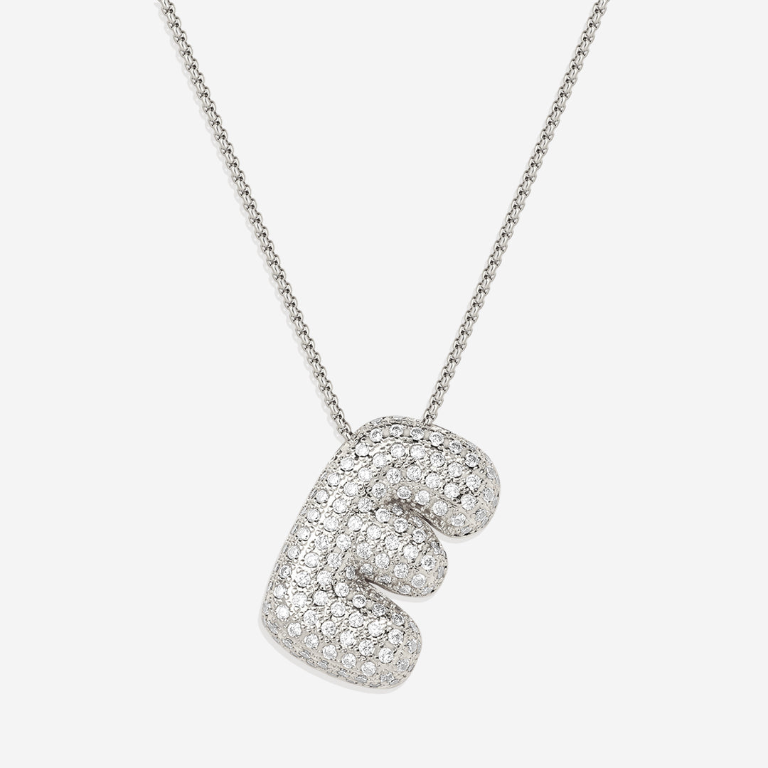 Pave Bubble Initial Necklace – Mint & Lily