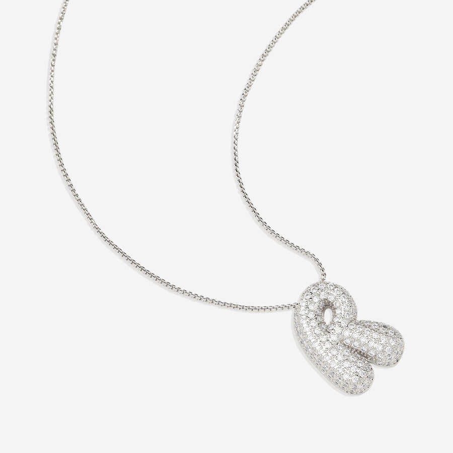 Pave Bubble Initial Necklace – Mint & Lily
