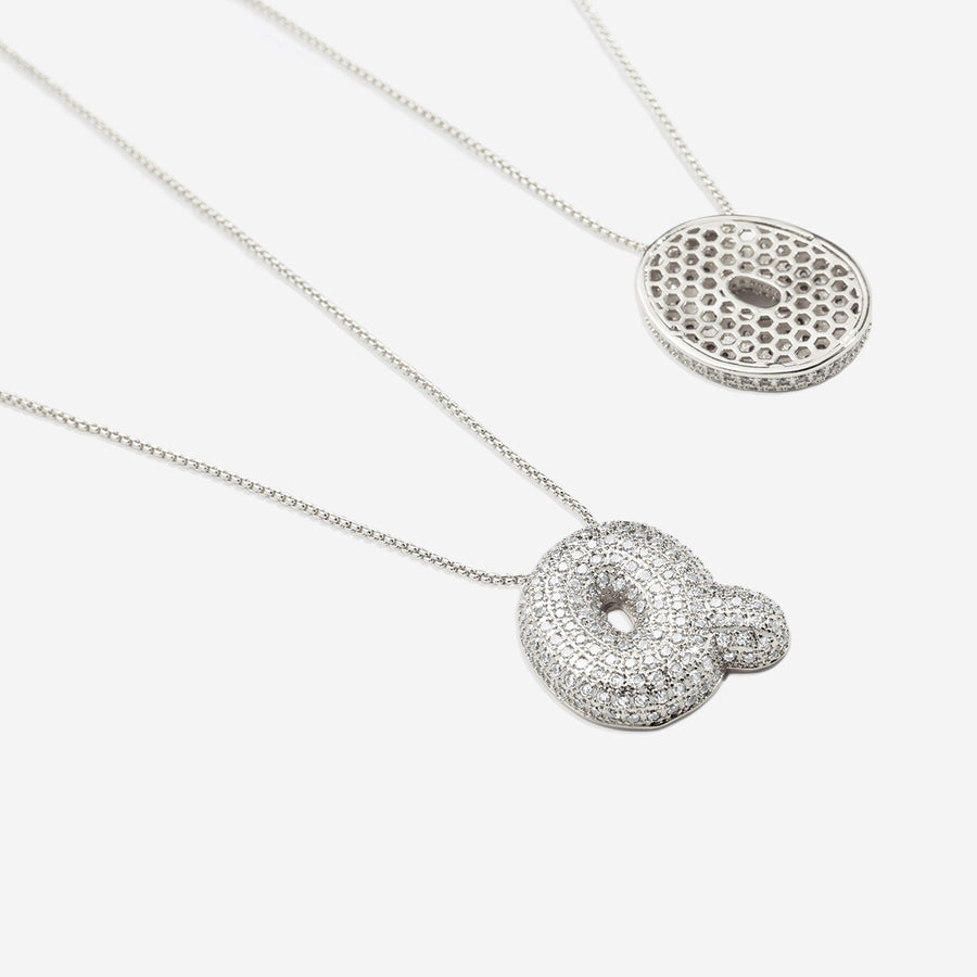 Pave Bubble Initial Necklace – Mint & Lily