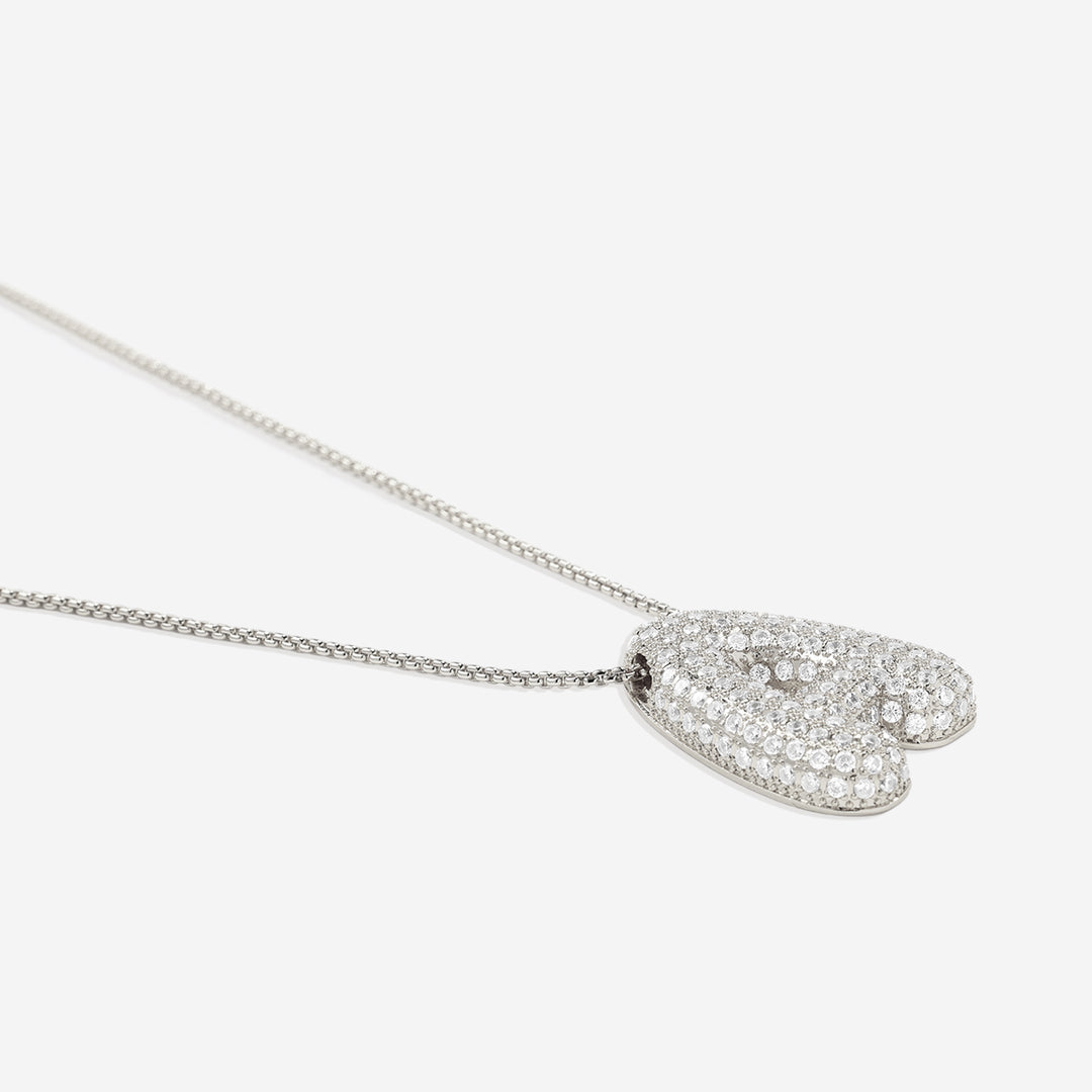 Pave Bubble Initial Necklace – Mint & Lily
