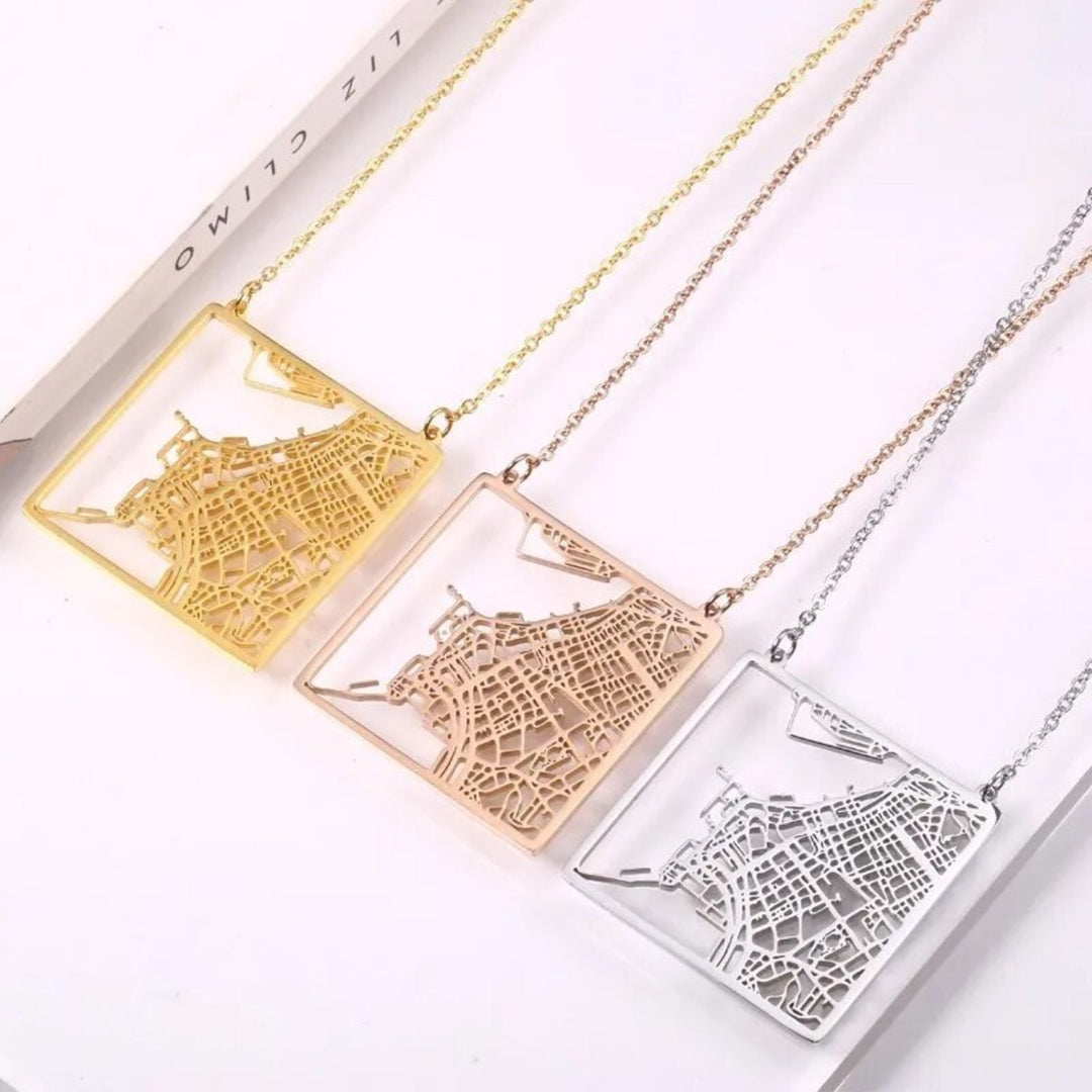 Custom Map Necklace – Mint & Lily