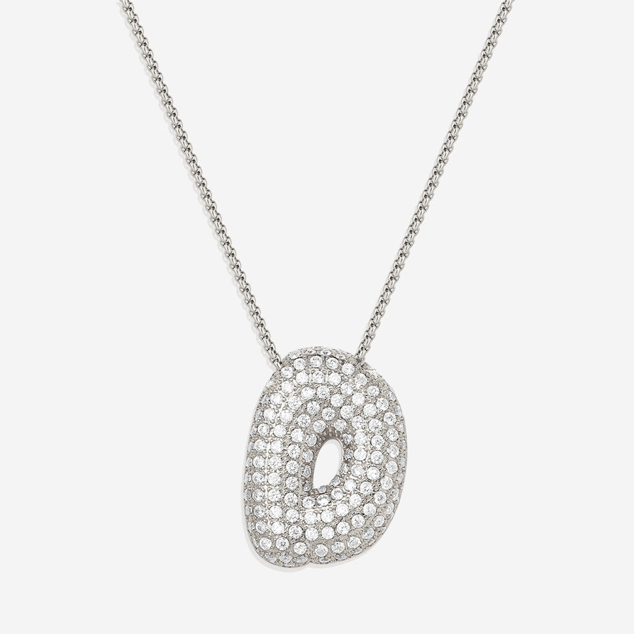 Pave Bubble Initial Necklace – Mint & Lily
