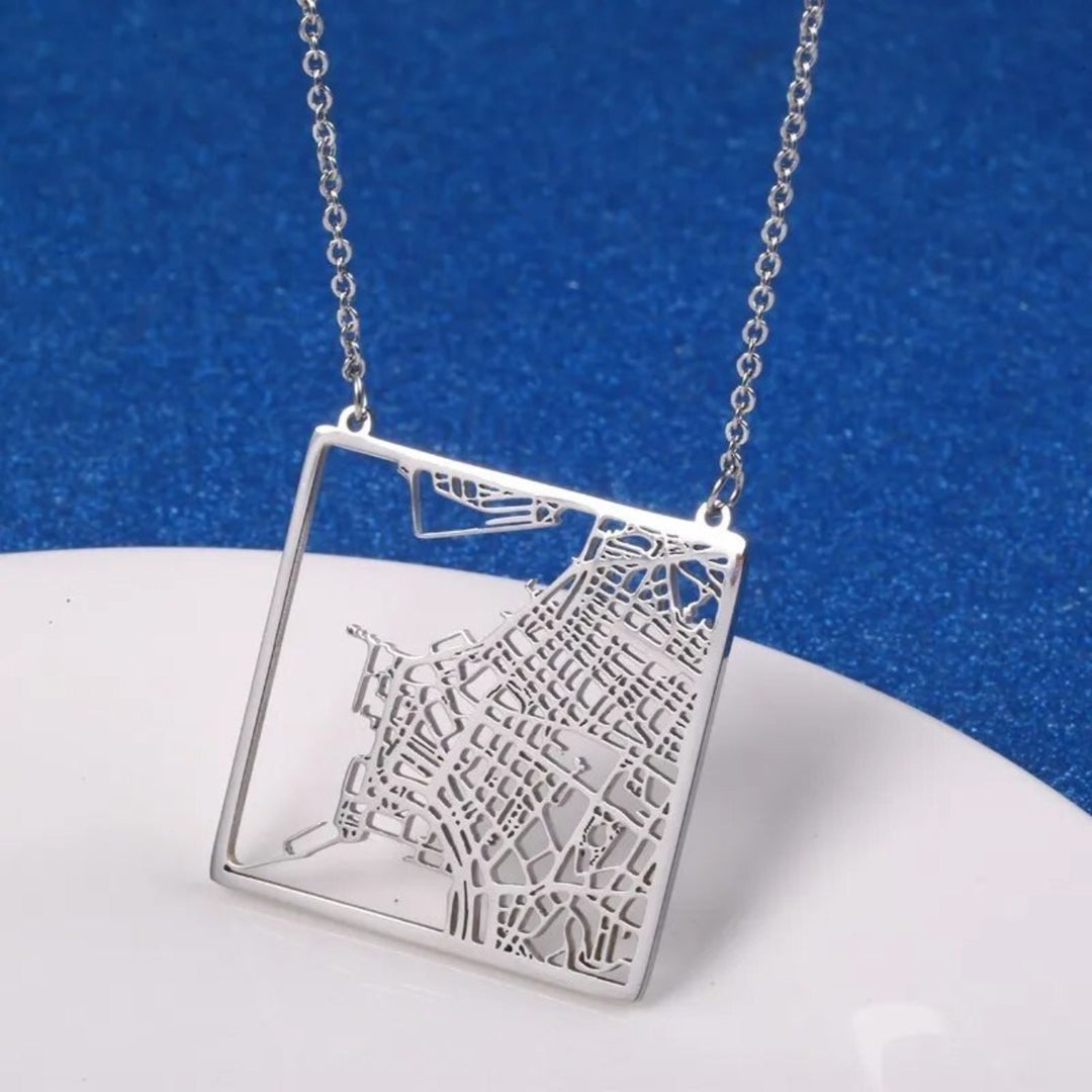 Custom Map Necklace – Mint & Lily