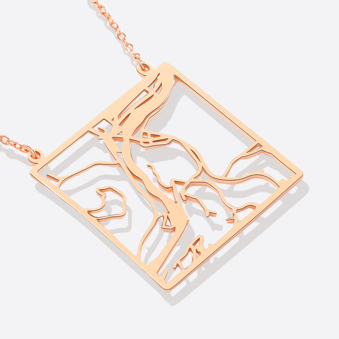 Custom Map Necklace – Mint & Lily