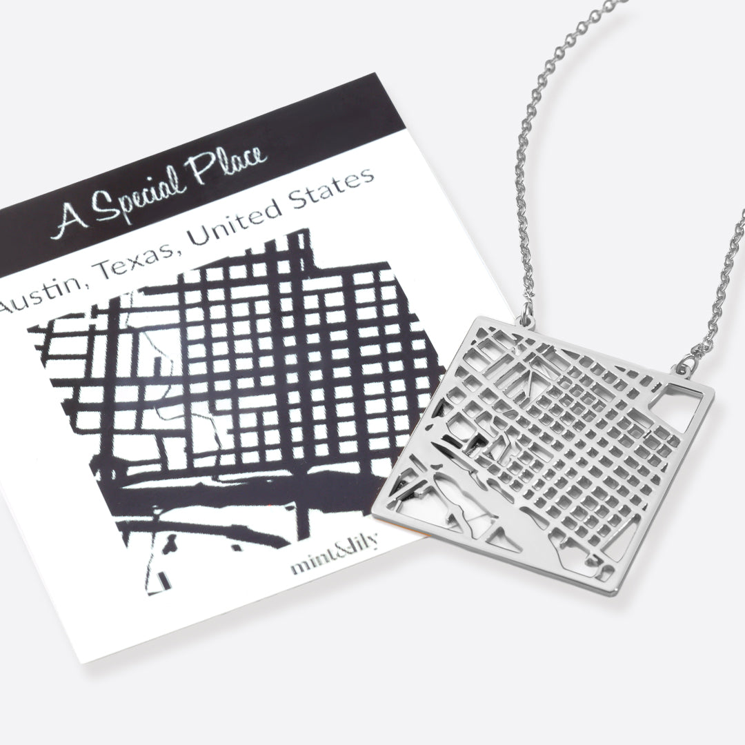 Custom Map Necklace – Mint & Lily