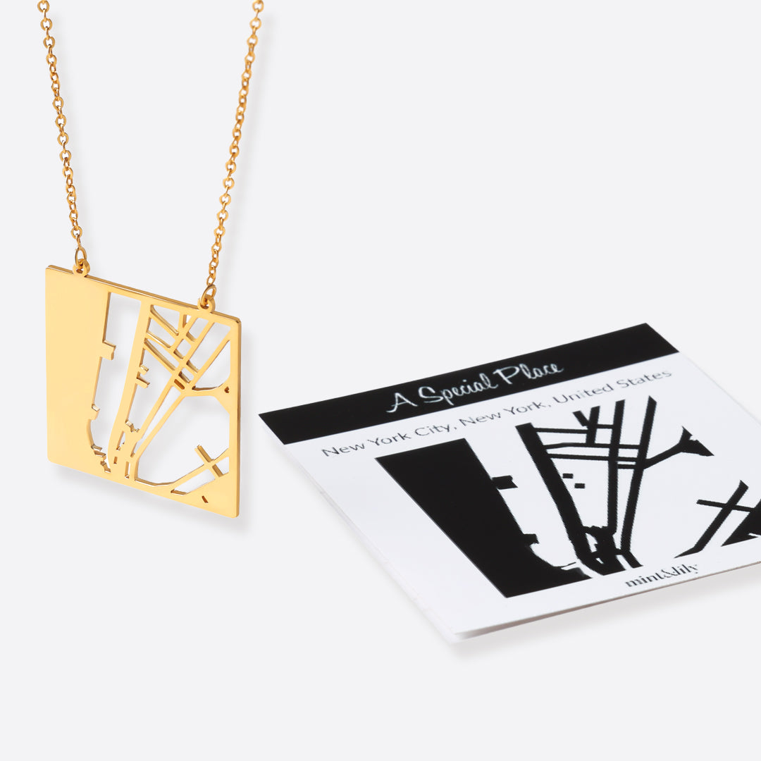 Custom Map Necklace – Mint & Lily