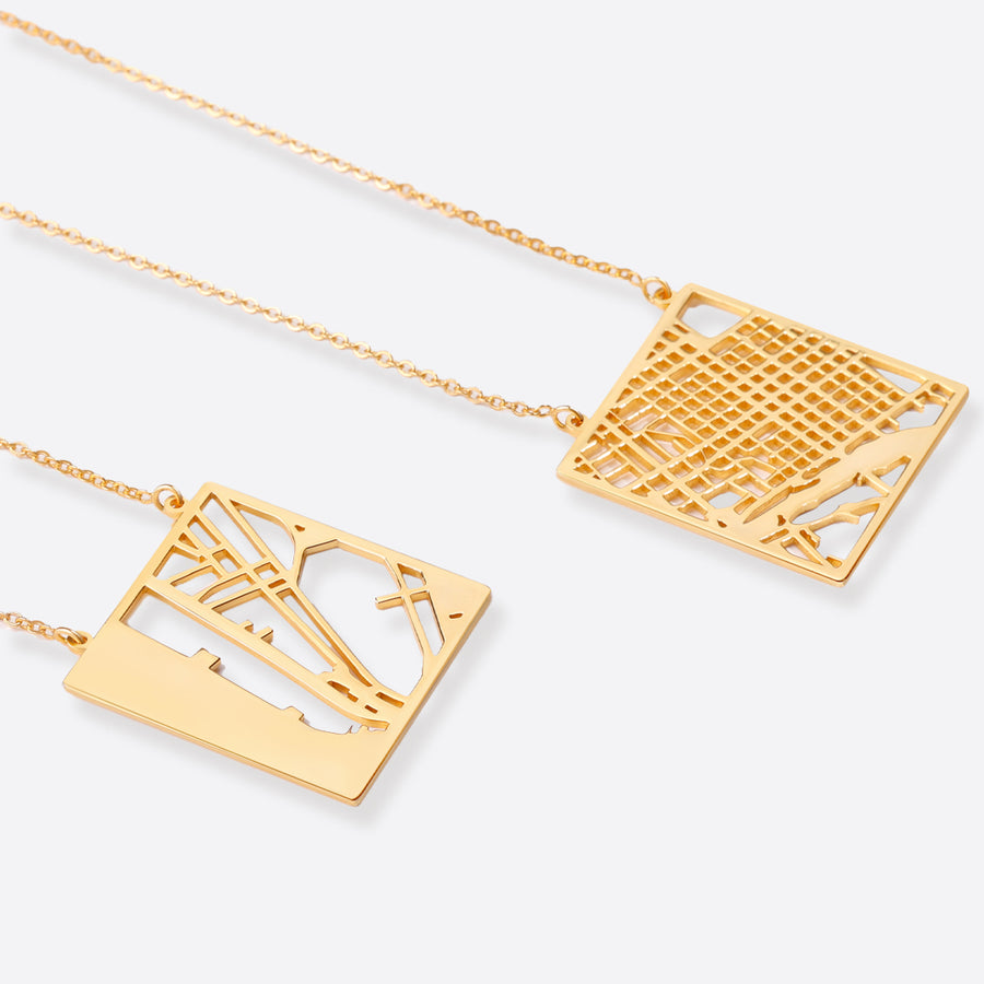 Custom Map Necklace – Mint & Lily