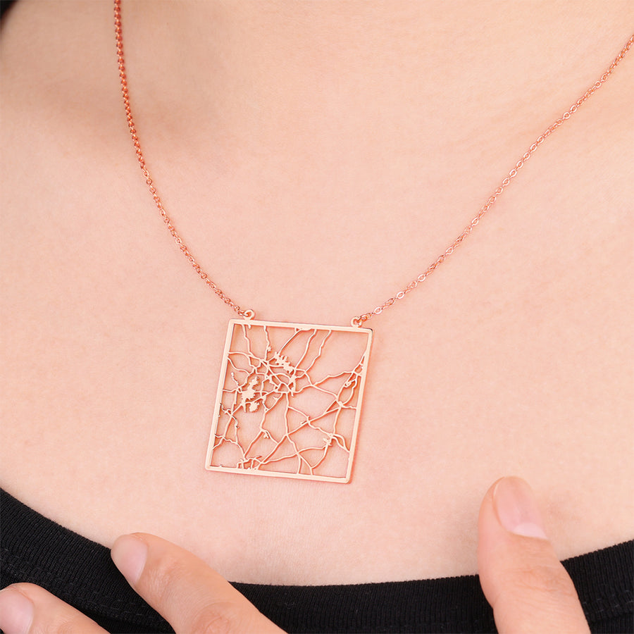 Custom Map Necklace – Mint & Lily