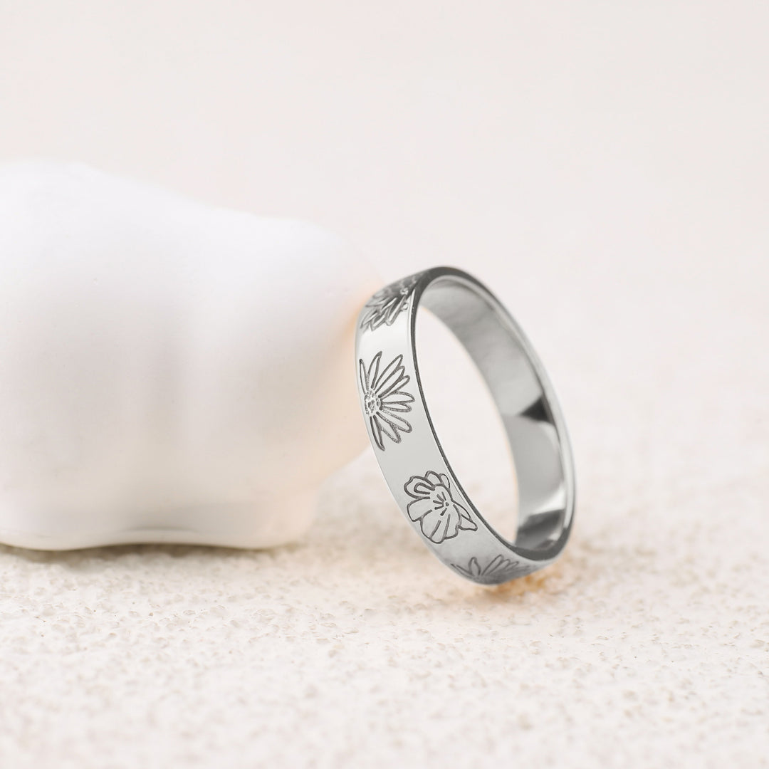 Personalized Stamped Flower Band – Mint & Lily