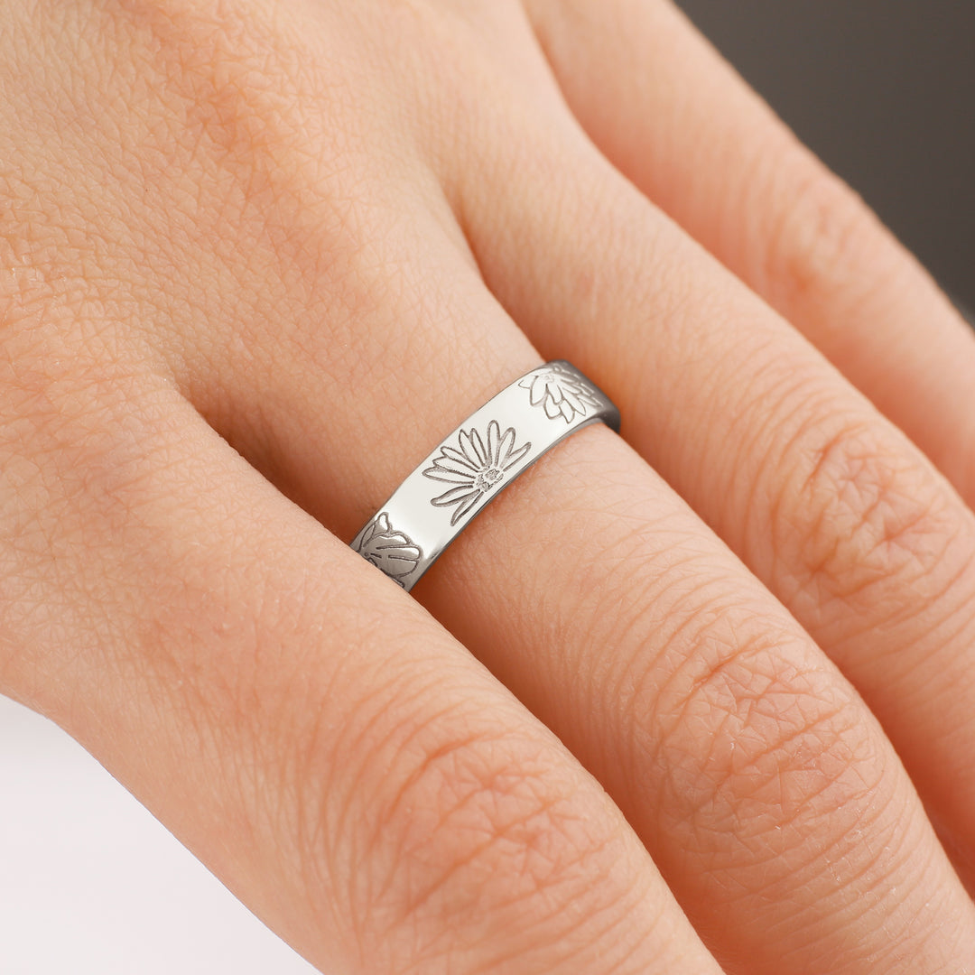 Personalized Stamped Flower Band – Mint & Lily
