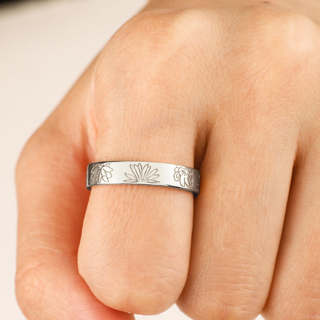 Personalized Stamped Flower Band – Mint & Lily