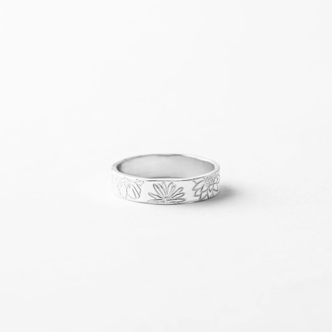 Personalized Stamped Flower Band – Mint & Lily