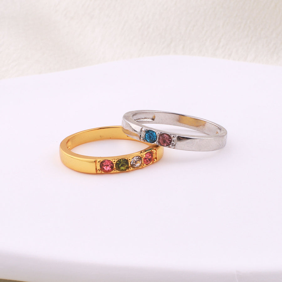 Stackable Birthstones Band Ring – Mint & Lily