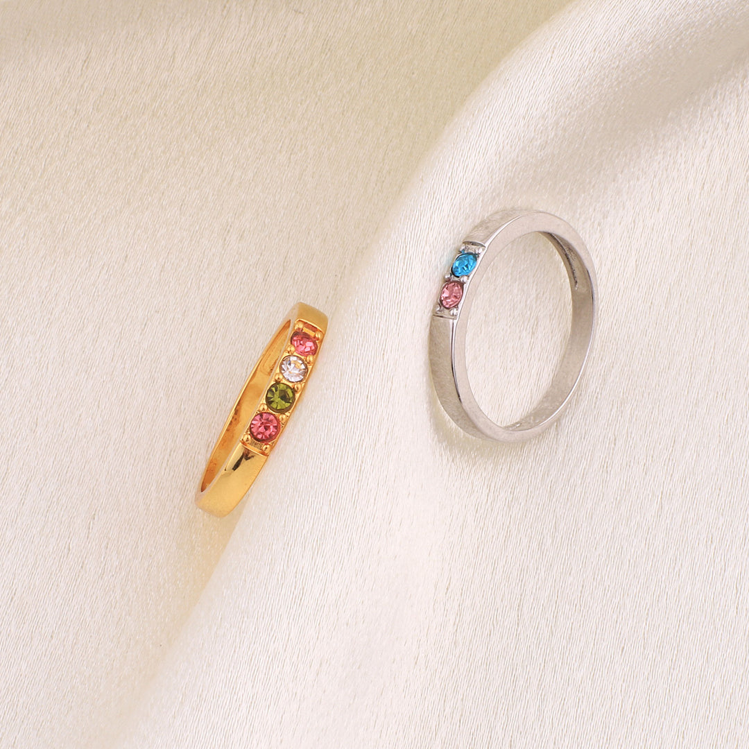 Stackable Birthstones Band Ring – Mint & Lily