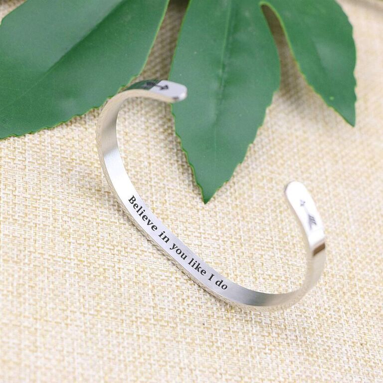 Believe in You Like I Do Cuff Bracelet – Mint & Lily