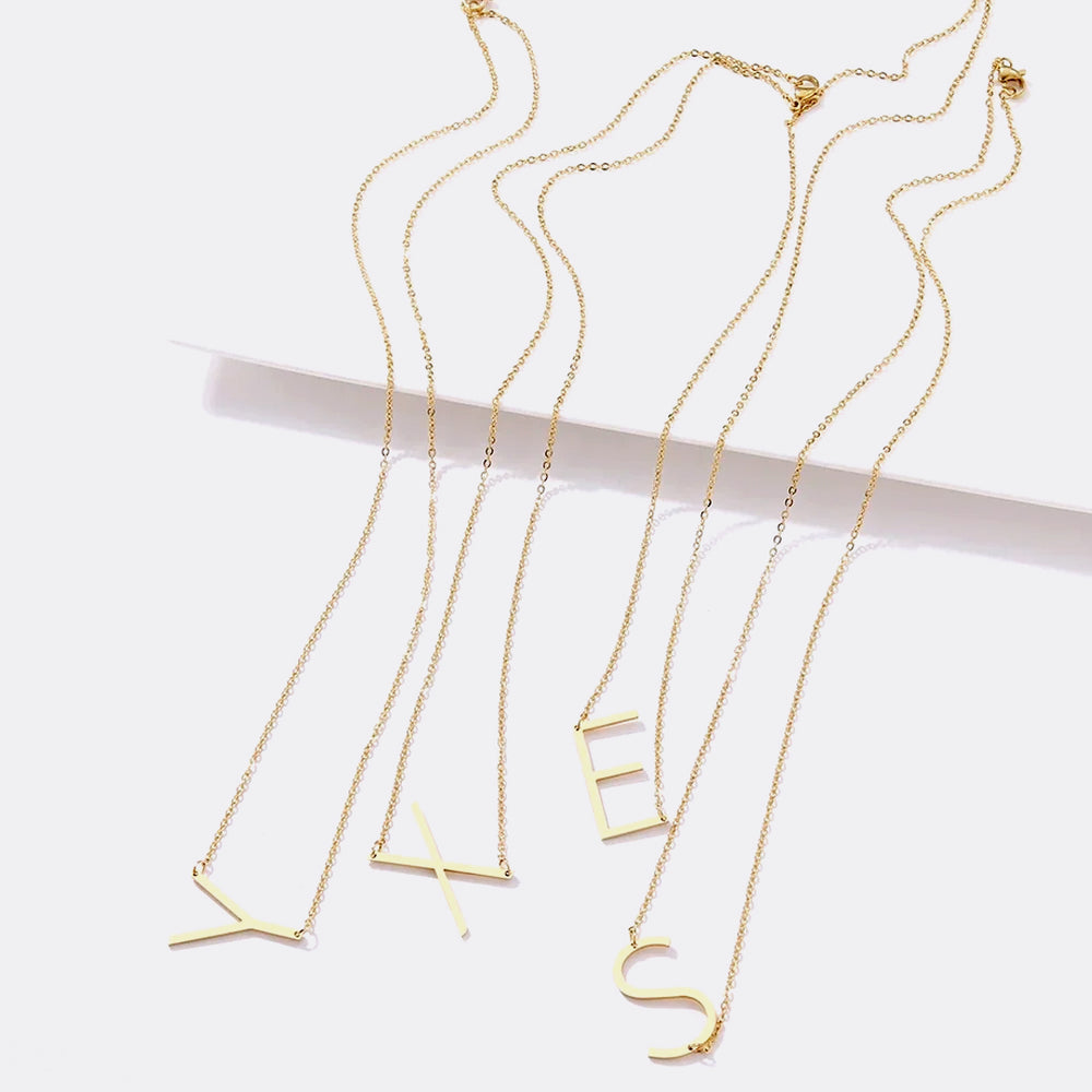 Statement Initial Necklace – Mint & Lily