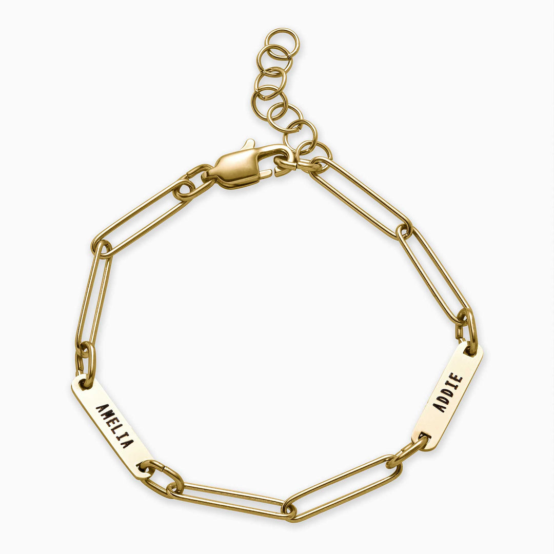 Personalized Paperclip Name Bracelet – Mint & Lily