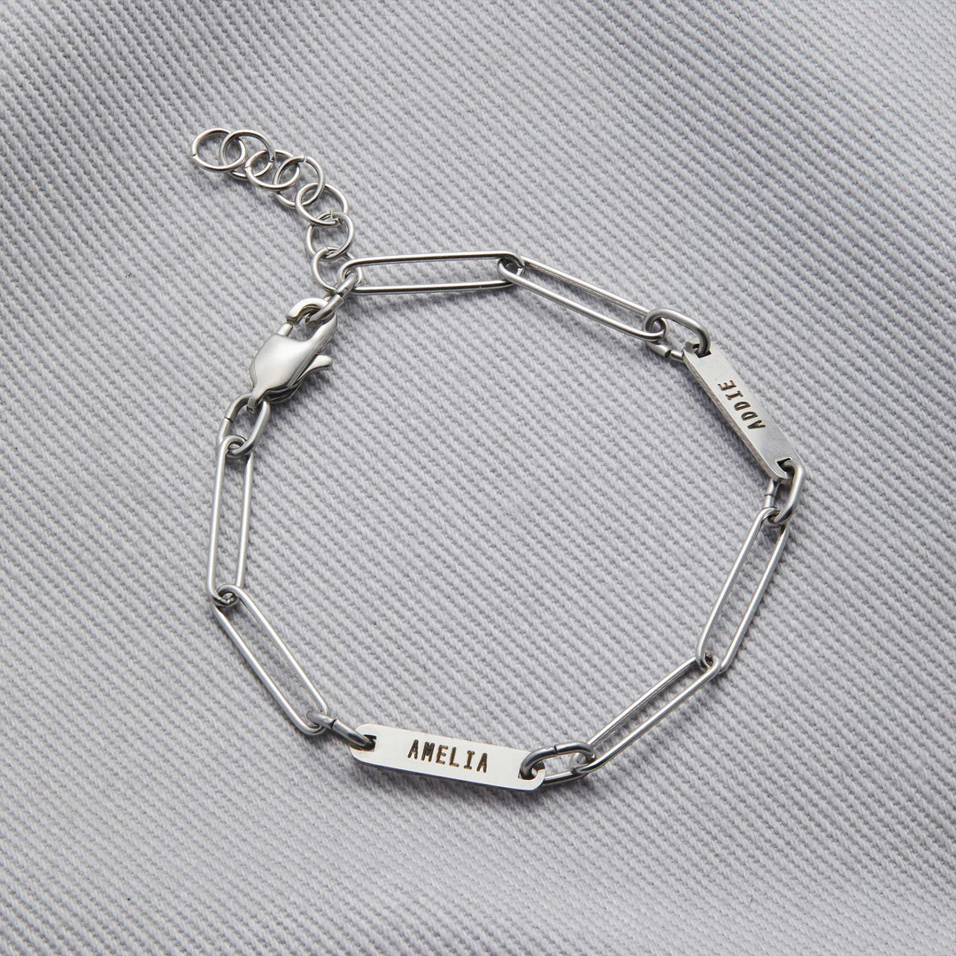 Personalized Paperclip Name Bracelet – Mint & Lily