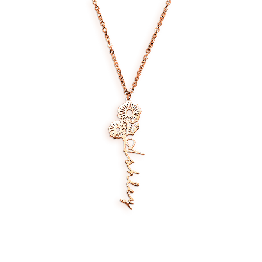 Birth Flower Name Necklace | Mint & Lily