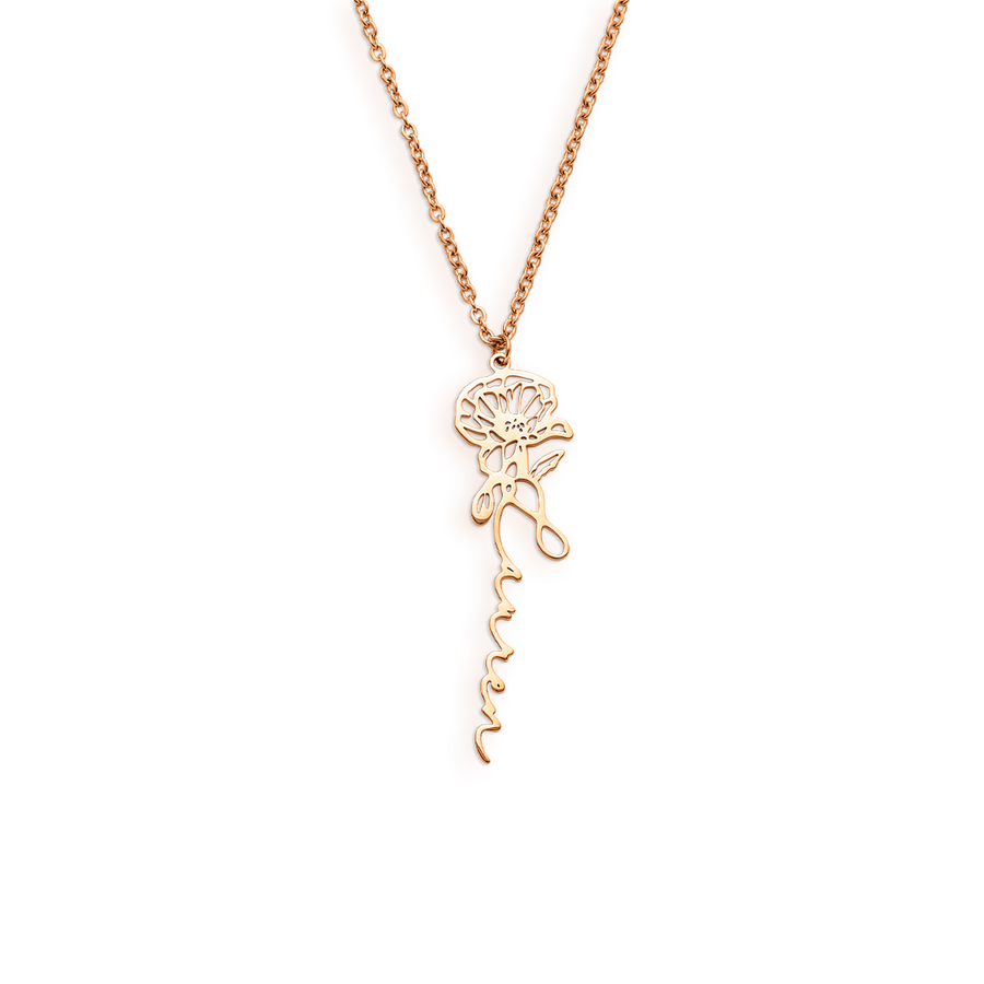 Birth Flower Name Necklace | Mint & Lily