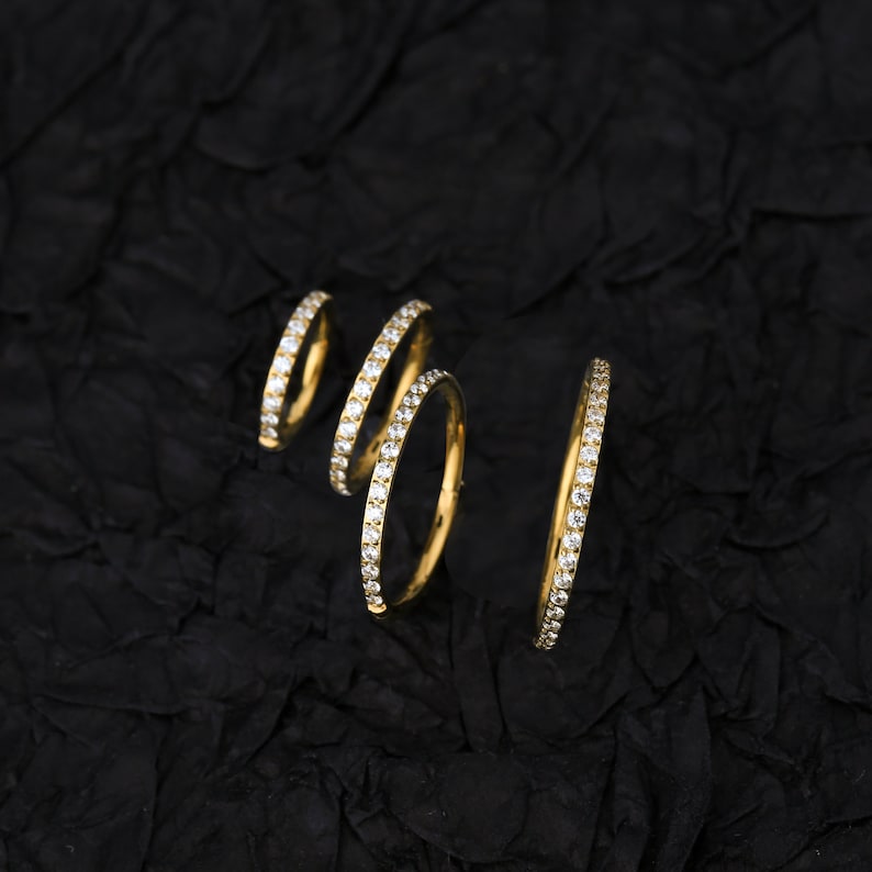 Eternity Crystal Cartilage Hoops | 16g – Mint & Lily