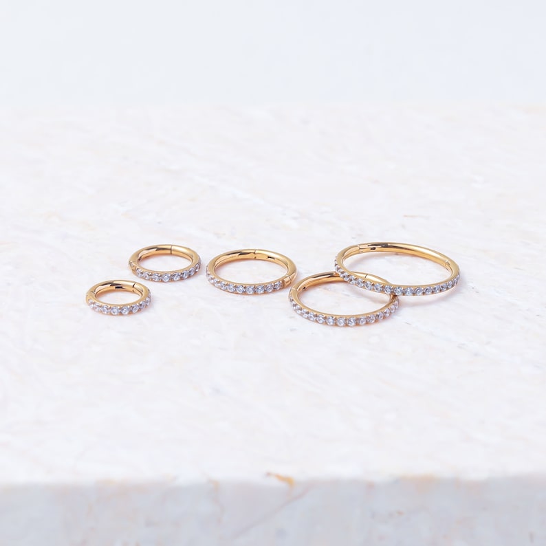 Eternity Crystal Cartilage Hoops | 16g – Mint & Lily