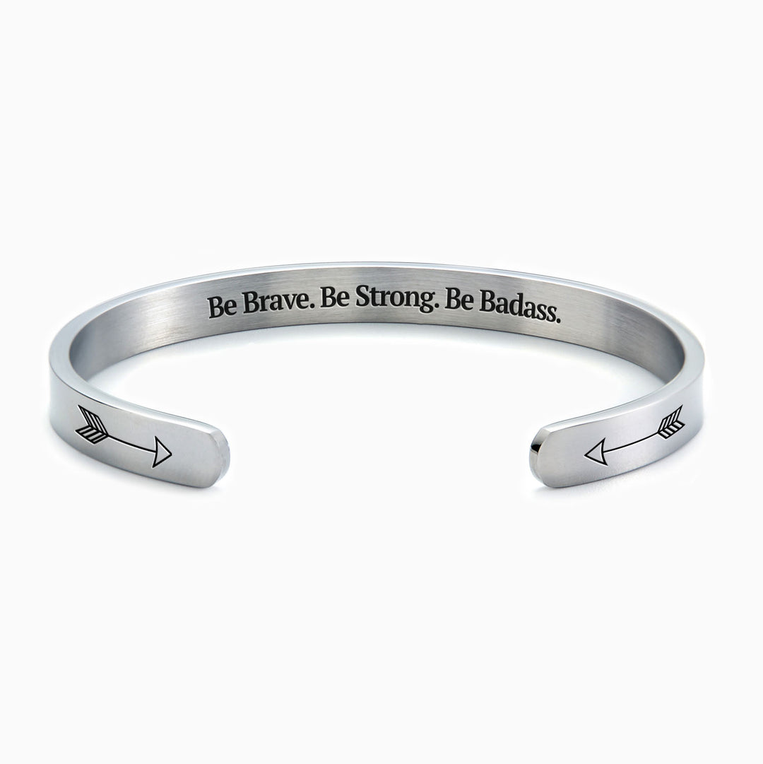 Be Brave. Be Strong. Be Badass. Personalizable Cuff Bracelet – Mint & Lily