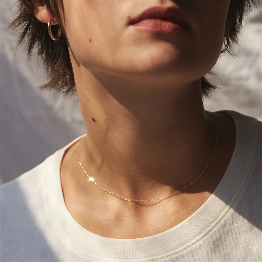 Dainty Cable Chain Necklace – Mint & Lily