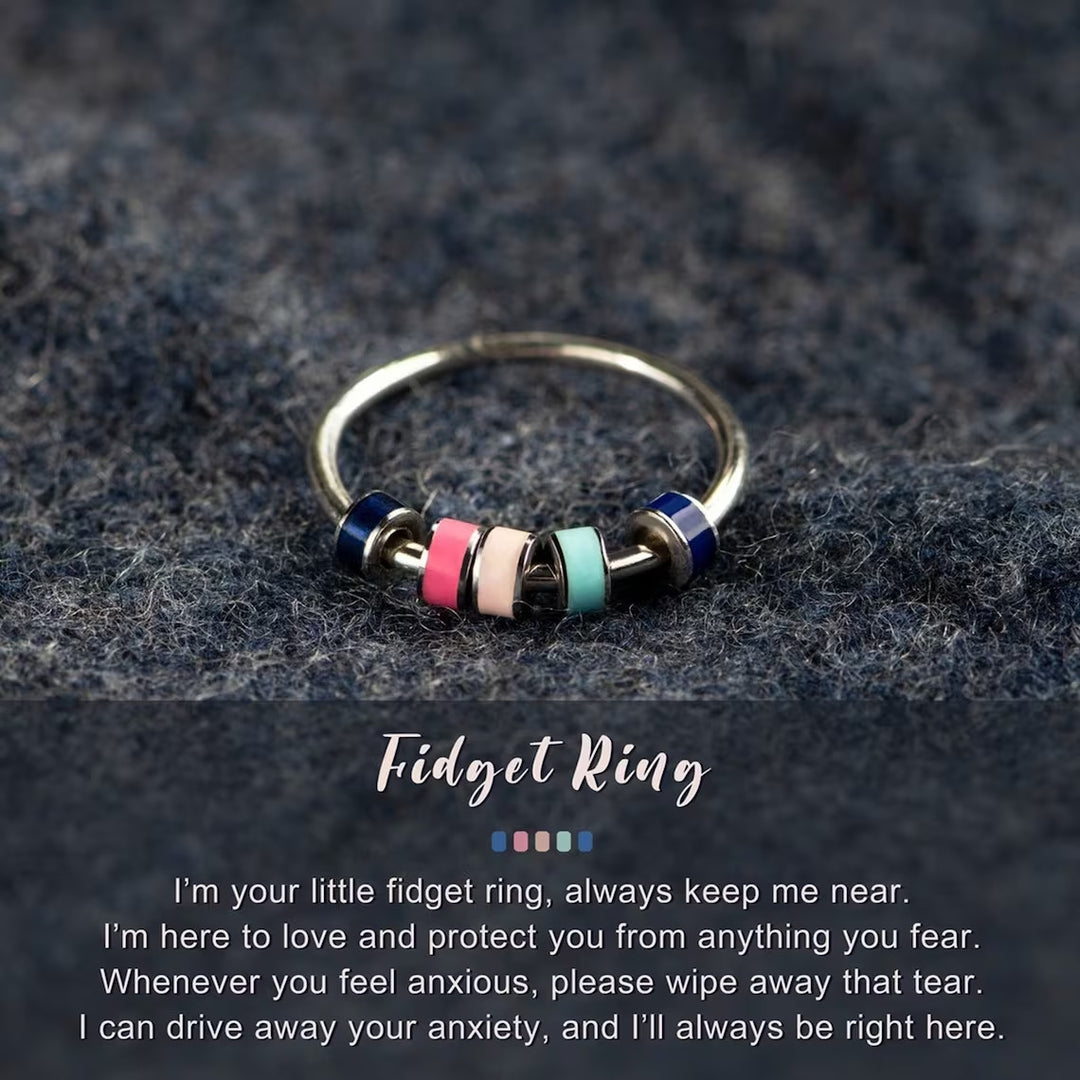 Enamel Bead Spinning Fidget Ring – Mint & Lily