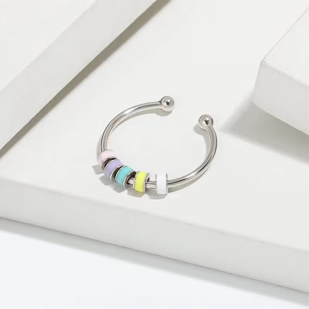 Enamel Bead Spinning Fidget Ring – Mint & Lily