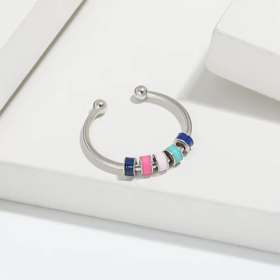 Enamel Bead Spinning Fidget Ring – Mint & Lily