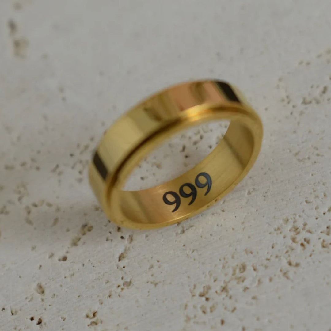 Personalized Classic Block Fidget Ring – Mint & Lily
