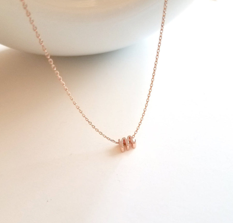 Tiny Initial Script Necklace – Mint & Lily